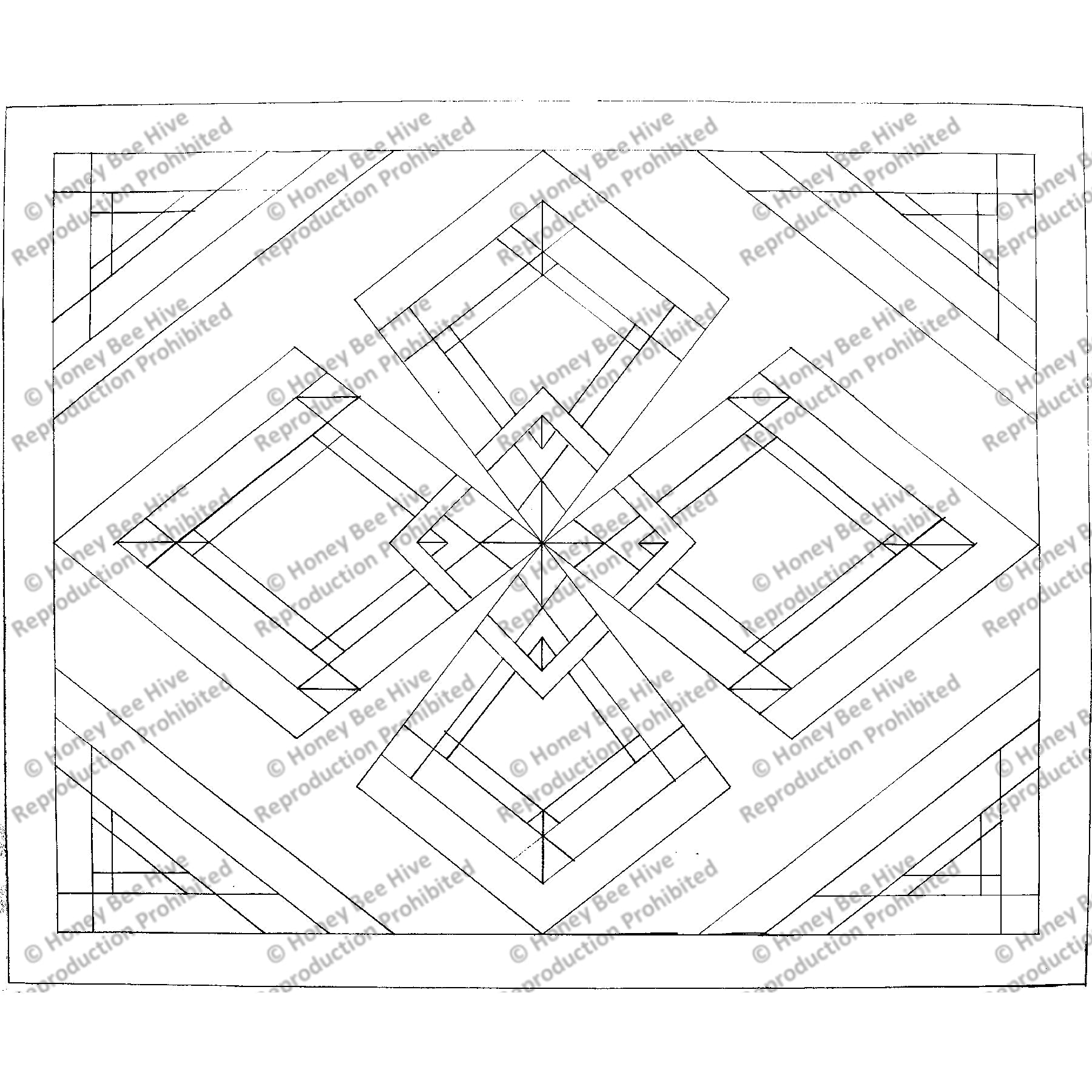 Rug Hooking Pattern: Mr. Smith Geometric (EMC-CB18) | Honey Bee Hive ...