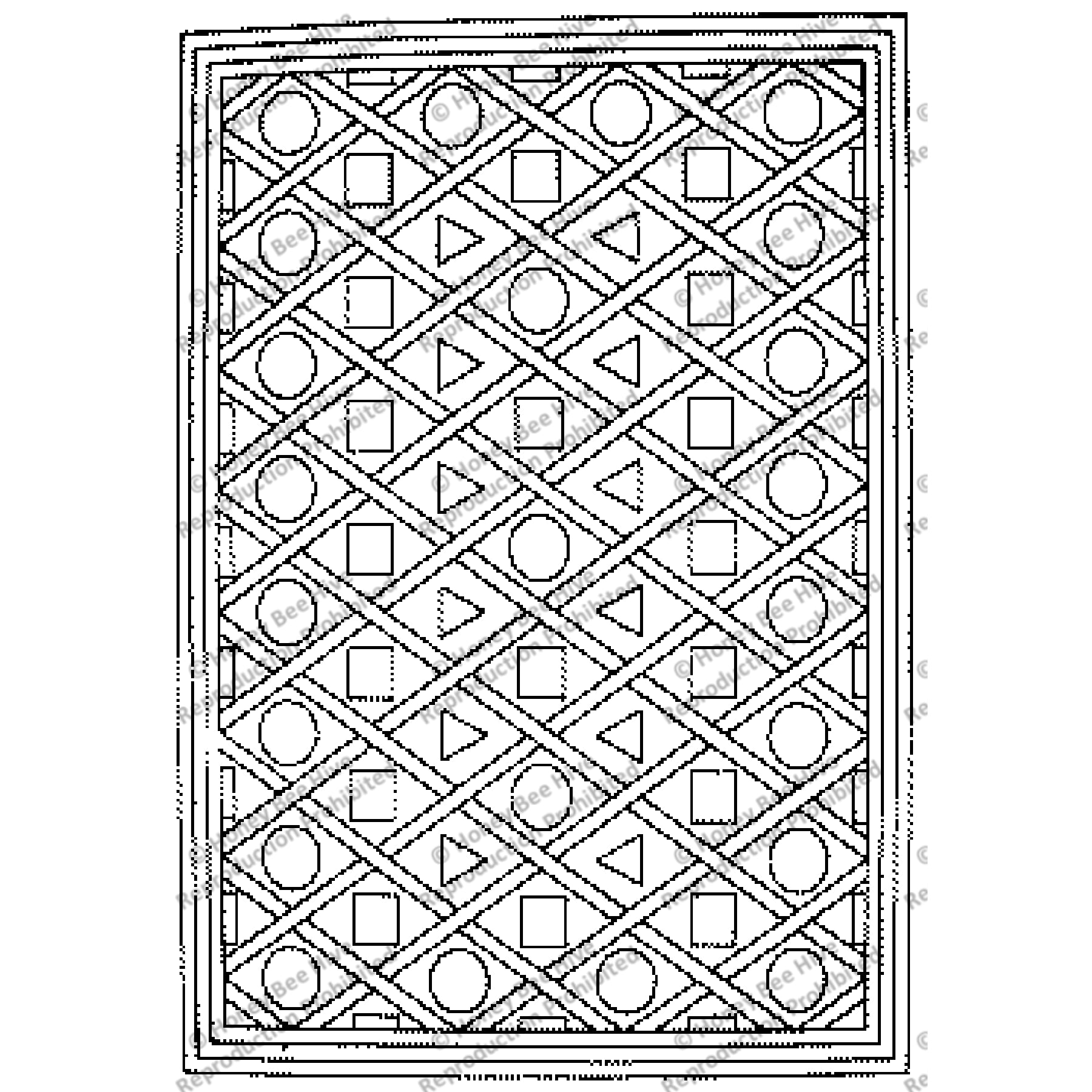 Rug Hooking Pattern: Geometric Lattice (PR1348-S) | Honey Bee Hive Rug ...