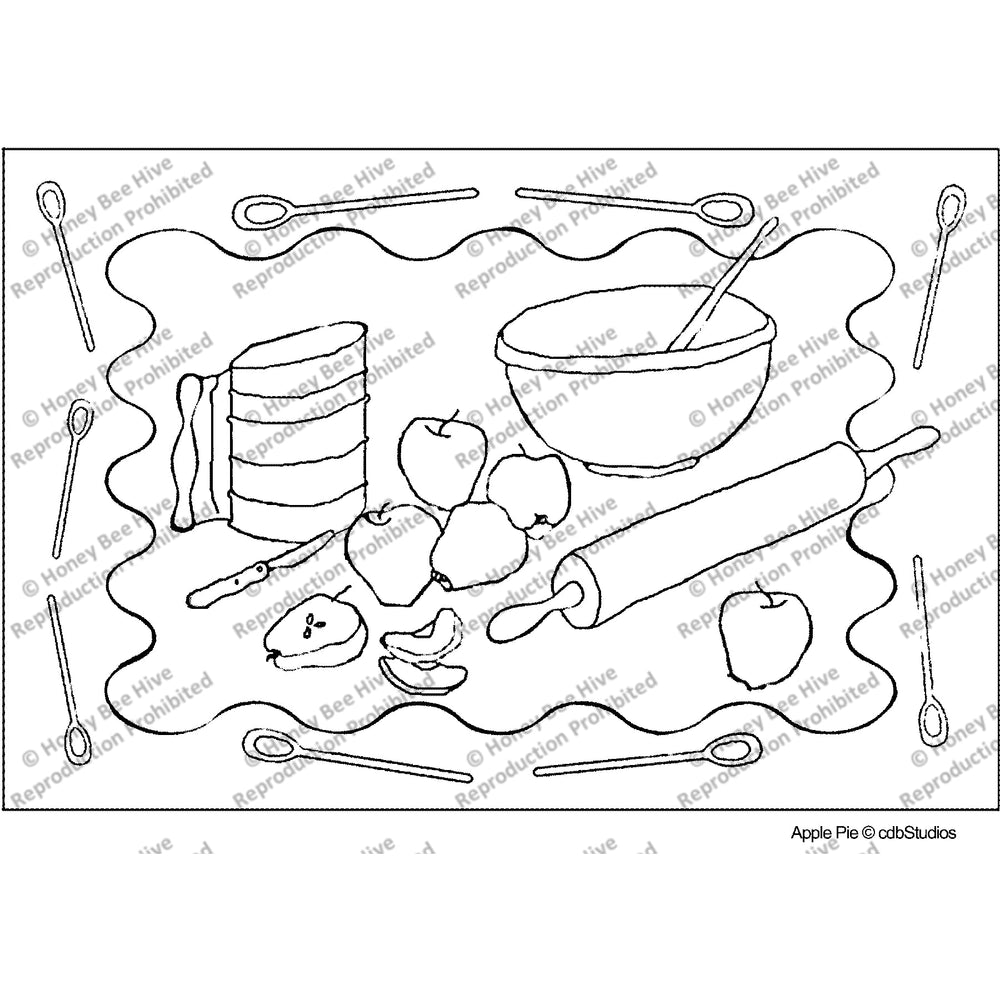 Rug Hooking Pattern: Apple Pie (PR1716) | Honey Bee Hive Rug Hooking ...