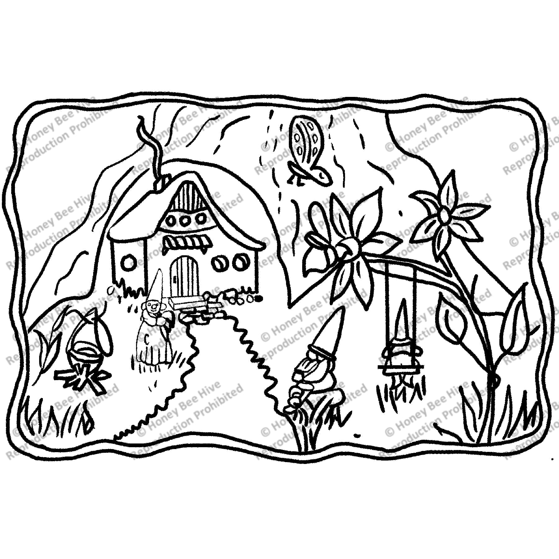 Rug Hooking Pattern: Gnomes #2 (PR1771) | Honey Bee Hive Rug Hooking ...
