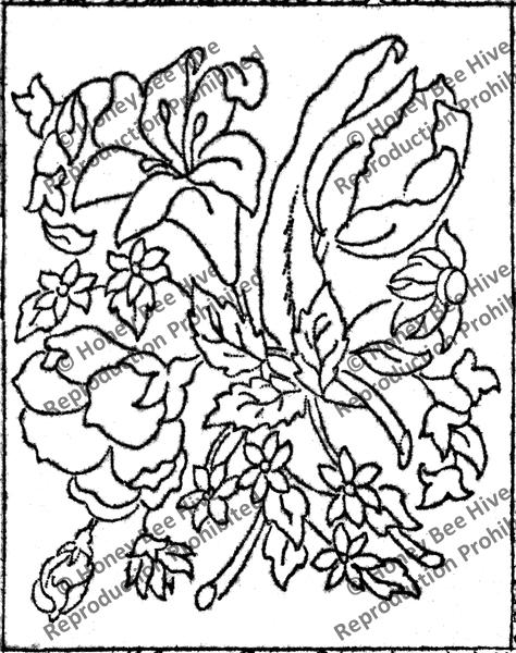 Rug Hooking Pattern: Flowers From #1089 (P572) | Honey Bee Hive Rug ...
